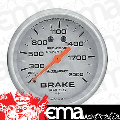 AutoMeter AU4626 Pro-Comp 2-5/8" Mech Brake Pressure Gauge 0-2000 PSI ...