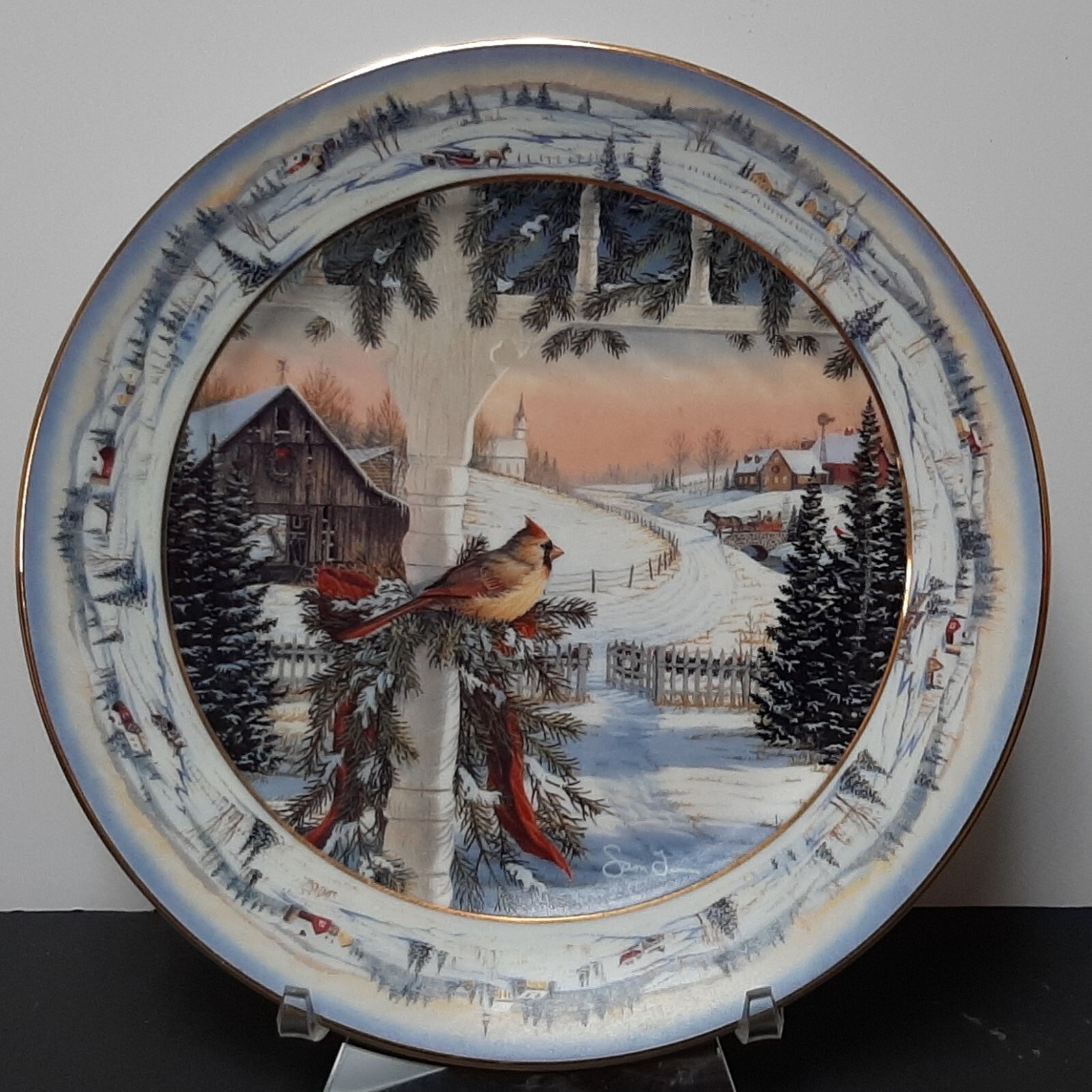Bradford Exchange Sam Timm Pinegrove's Winter Cardinal Plates Lot of 5 ...