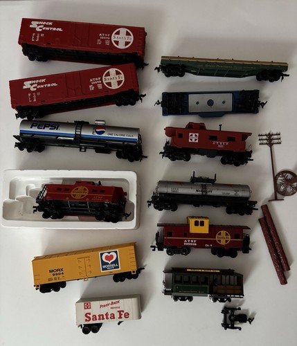 HO Scale Train Car Lot Santa Fe Pepsi Mobil Gas Tanker Shock Control ...