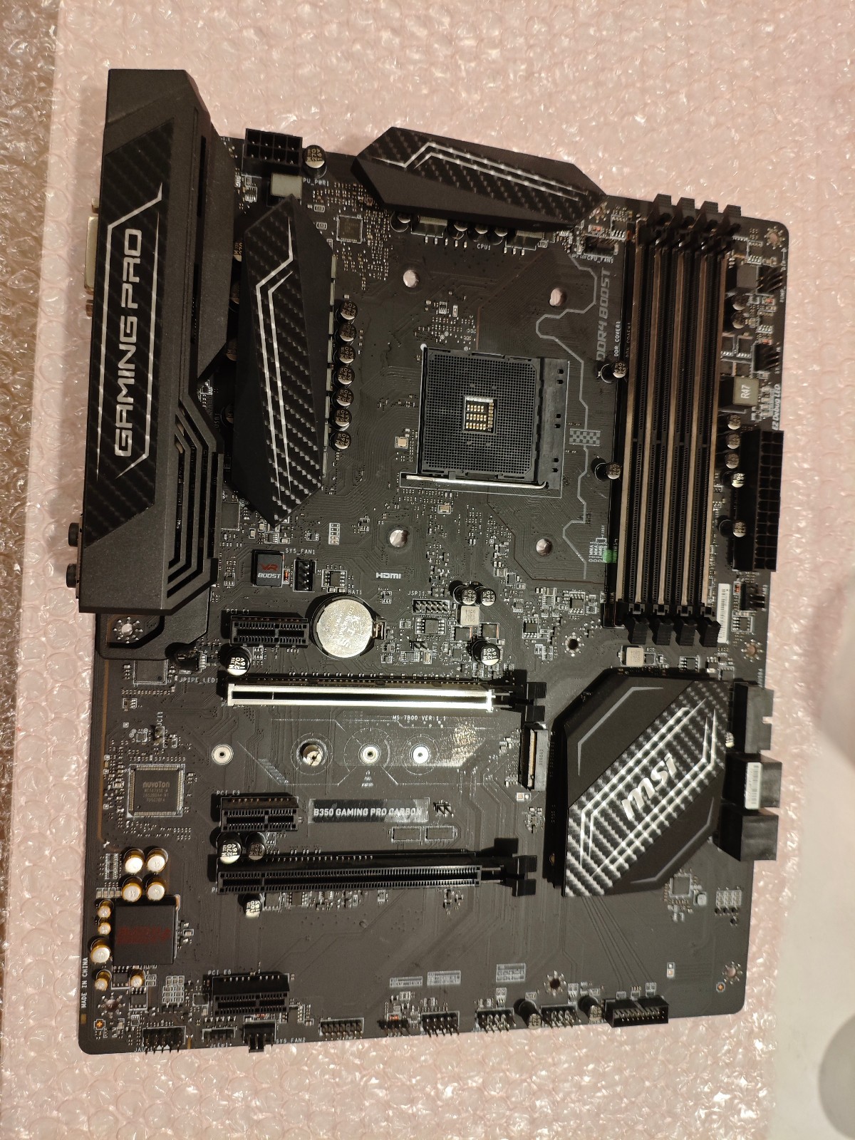 MSI B350 GAMING PRO CARBON AM4 AMD B350 ATX AMD Motherboard (For Parts ...
