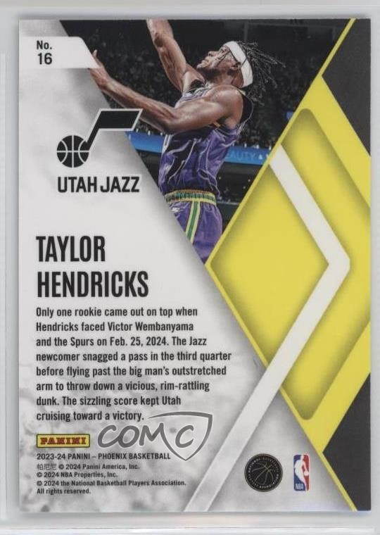 2023-24 Panini Phoenix Instant Phenom Silver Taylor Hendricks #16 ...