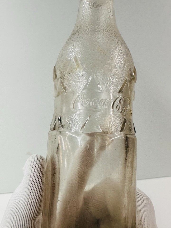 ANTIQUE COCA~COLA UNIQUE BODY EMB CLEAR GLASS SODA BOTT/MT. GROVE, MO ...