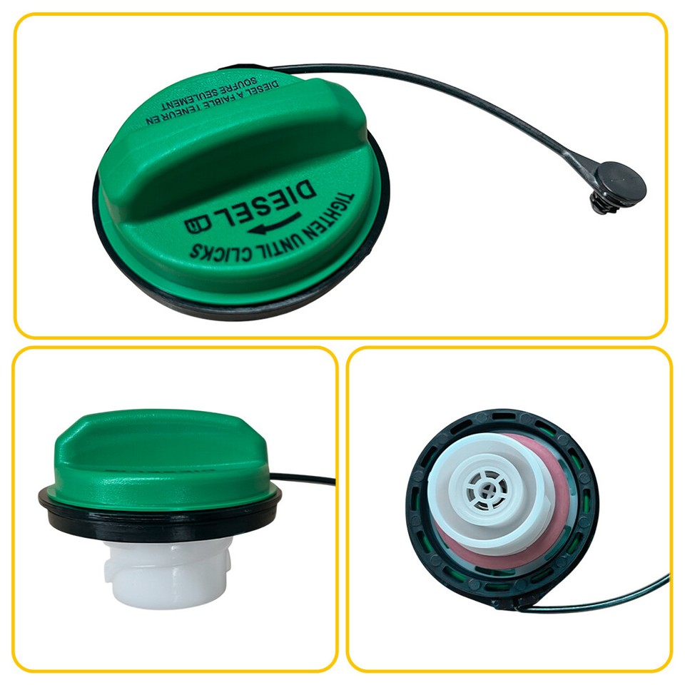 For Ford F250 F350 Super Duty Diesel Fuel Tank Gas Cap w Tether Green ...