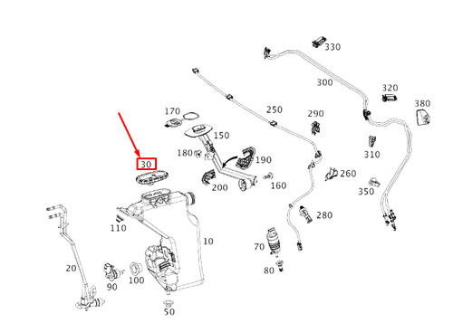 MERCEDES-BENZ E C238 WINDSHIELD WASHER TANK CAP A2058690072 ORIGINAL NO ...