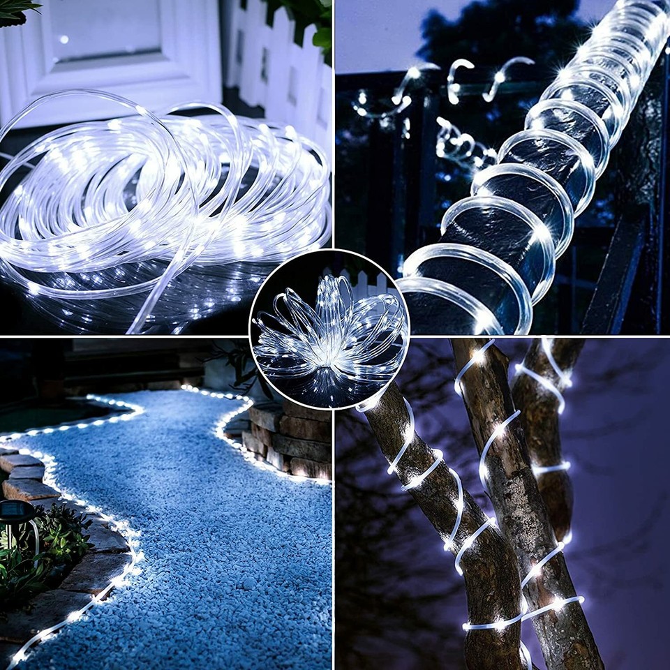 Solar String Lights Outdoor Rope Lights 100 LED For Garden Fence Yard ...