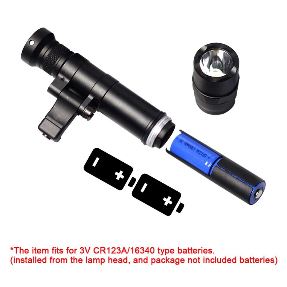 M640DF Dual Fuel 1200lm Tactical LED Flashlight with Switch Offset Side ...