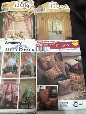 Simplicity Home Patterns Uncut CURTAINS & PILLOWS 7946/5685/7885/8697 ...