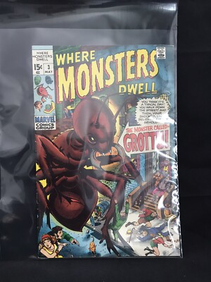 ⭐️MARVEL COMICS -WHERE MONSTERS DWELL #3 MAY 1970 "THE MONSTER CALLED ...
