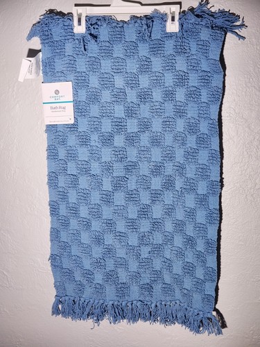 Comfort Bay Handwoven Bath Rug 18in X 28in Blue 100% Cotton | eBay