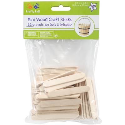 Multicraft Imports CW494 Mini Craft Sticks-Natural 2.5" 120/Pkg (6Pk ...