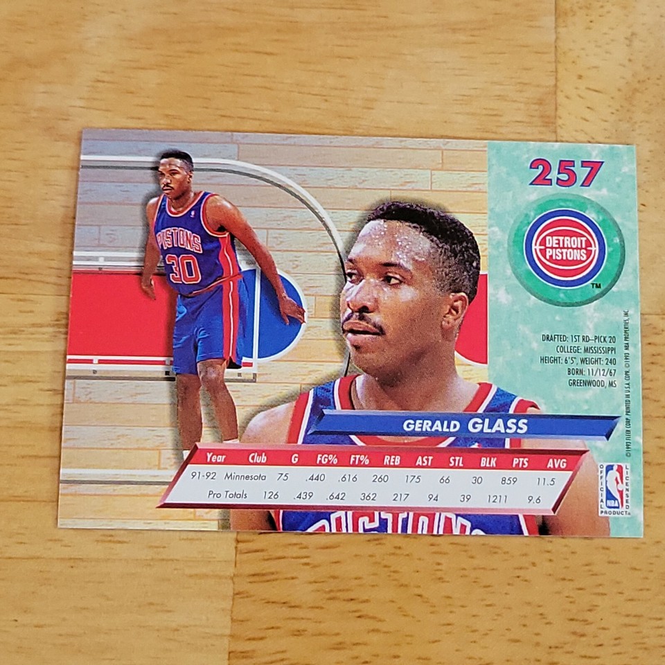 1992 1993 FLEER ULTRA BASKETBALL CARD GERALD GLASS #257 | eBay