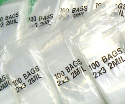 5000 Reclosable Bags 2x3 Clear 2mil 2" x 3" Top Sealing Poly Baggies ...