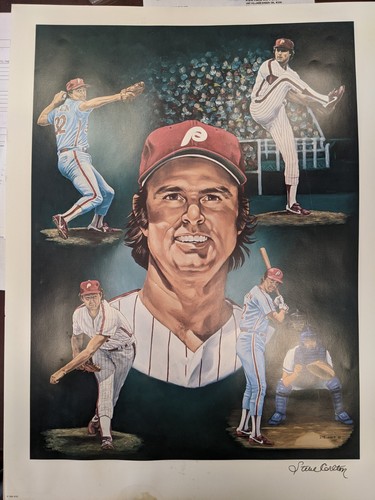 Steve Carlton Signed Autographed JM Everett Print Phillies 18x24 ...