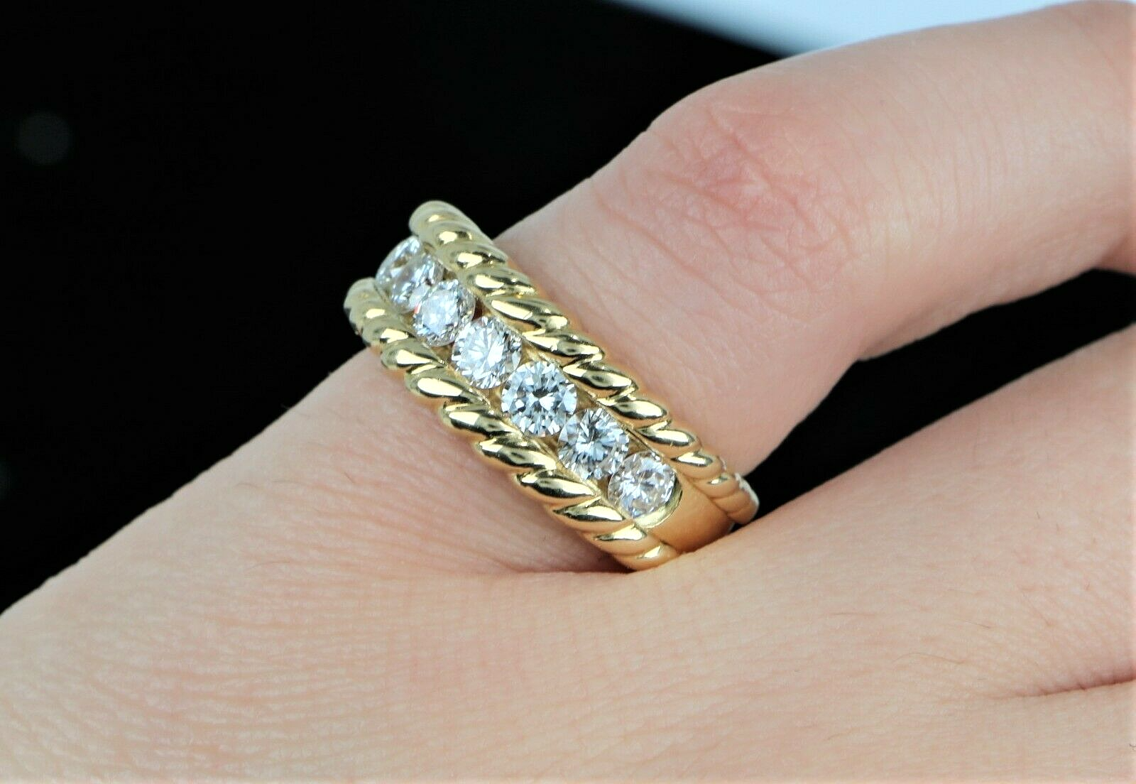 $8900 Vintage Estate Fred of Paris 18K Yellow Gold 1.00ct Diamond Rope ...