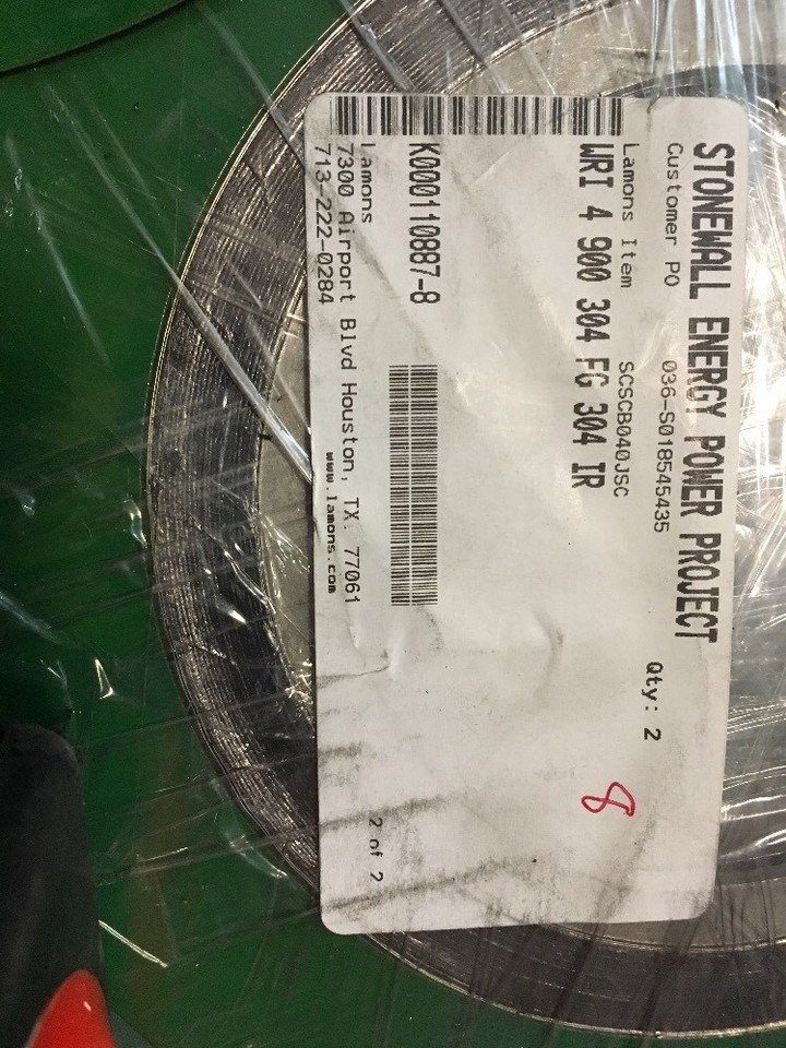 x4 Lamons gaskets WRI 4 900 304 FG 304 IR ASME B16.20 wound flange ...