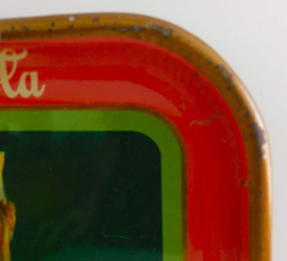 1928 Original Coca-Cola Serving Tray, First Year Girl Sipping From Coke ...