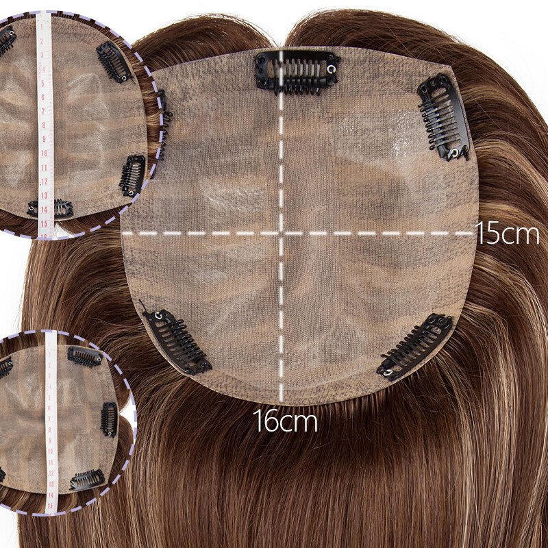 Clip in Remy 100% Human Hair Topper Toupee Women Hairpiece Wiglets 150% ...