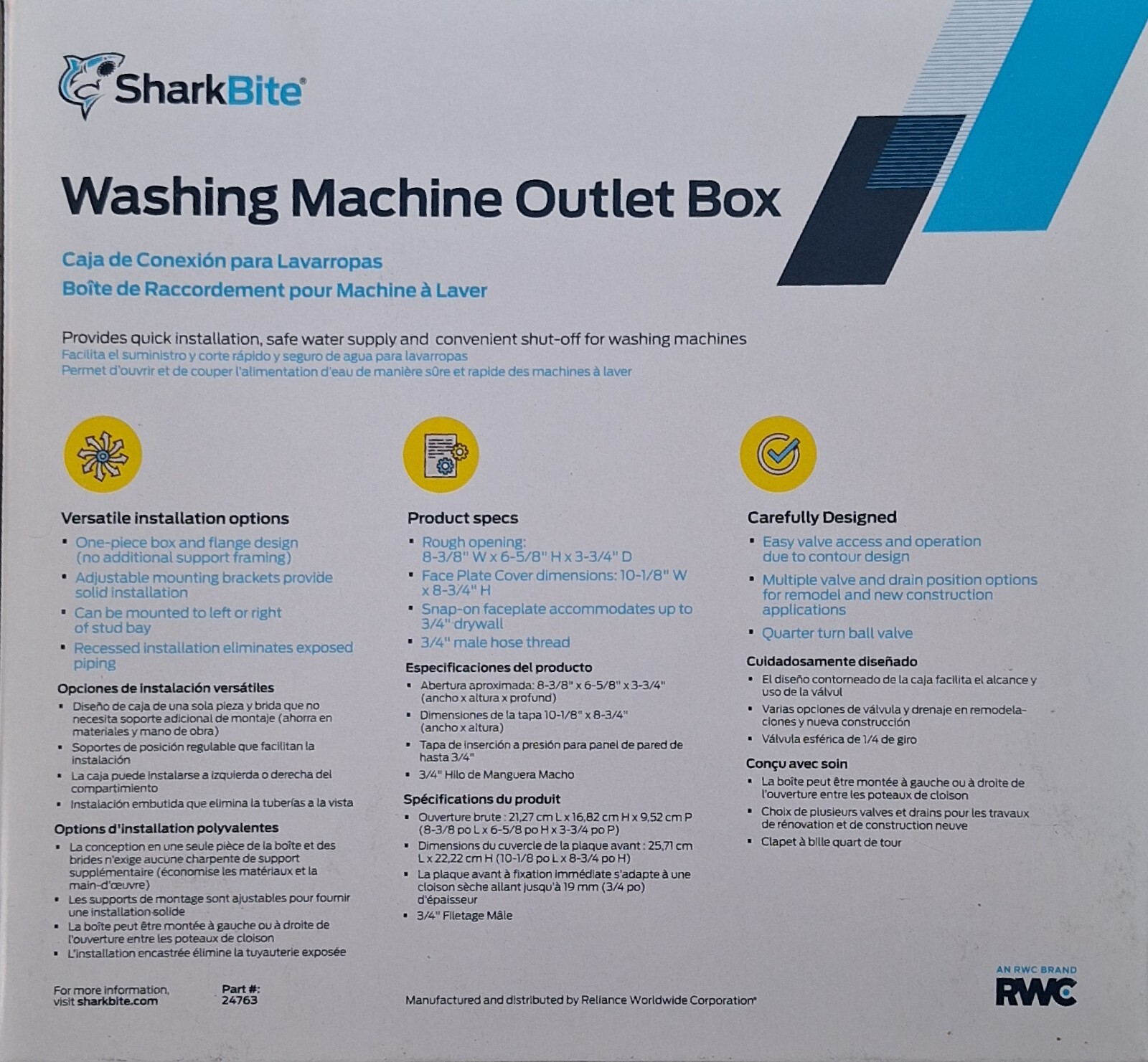 SharkBite 24763 Washing Machine Outlet Box for sale online | eBay