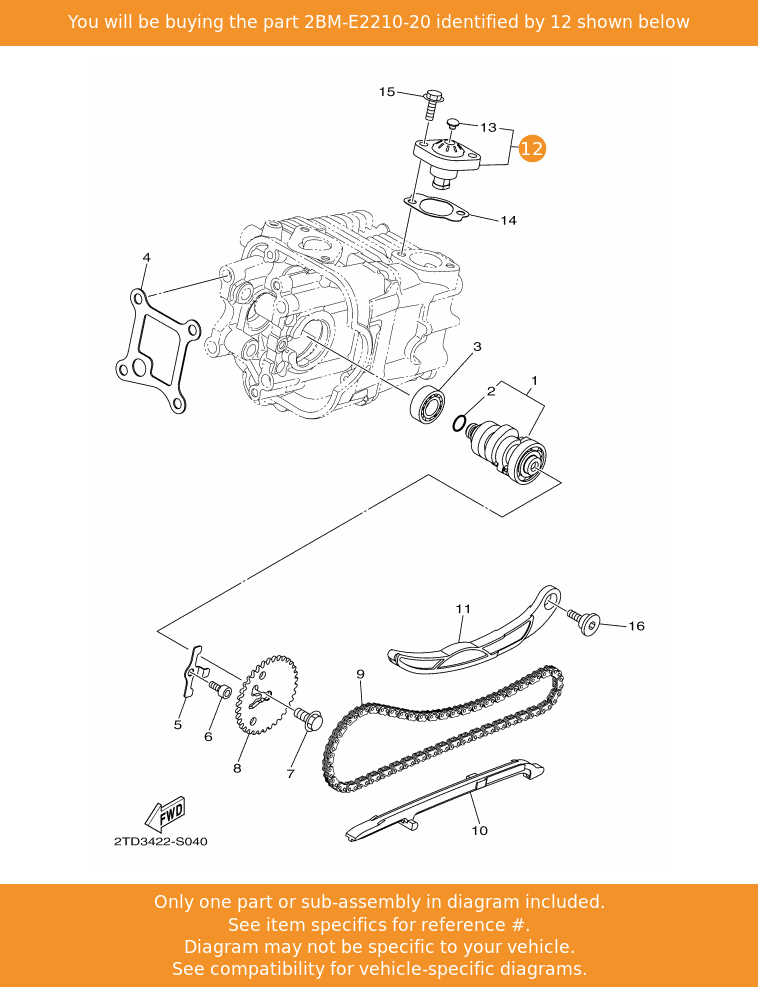 YAMAHA Tensioner Assy, Cam Chain, 2BM-E2210-20 OEM LTS125-CD'ELIGHT | eBay