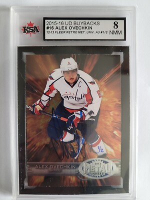 Alexander Ovechkin 2015-16 Buyback AUTO 12-13 Fleer Retro Hockey Card ...