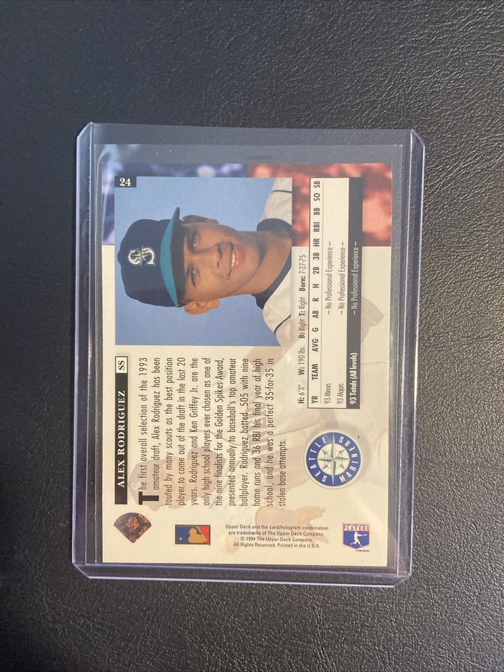 1994 Upper Deck Star Rookies Electric Diamond Alex Rodriguez #24 RC ...