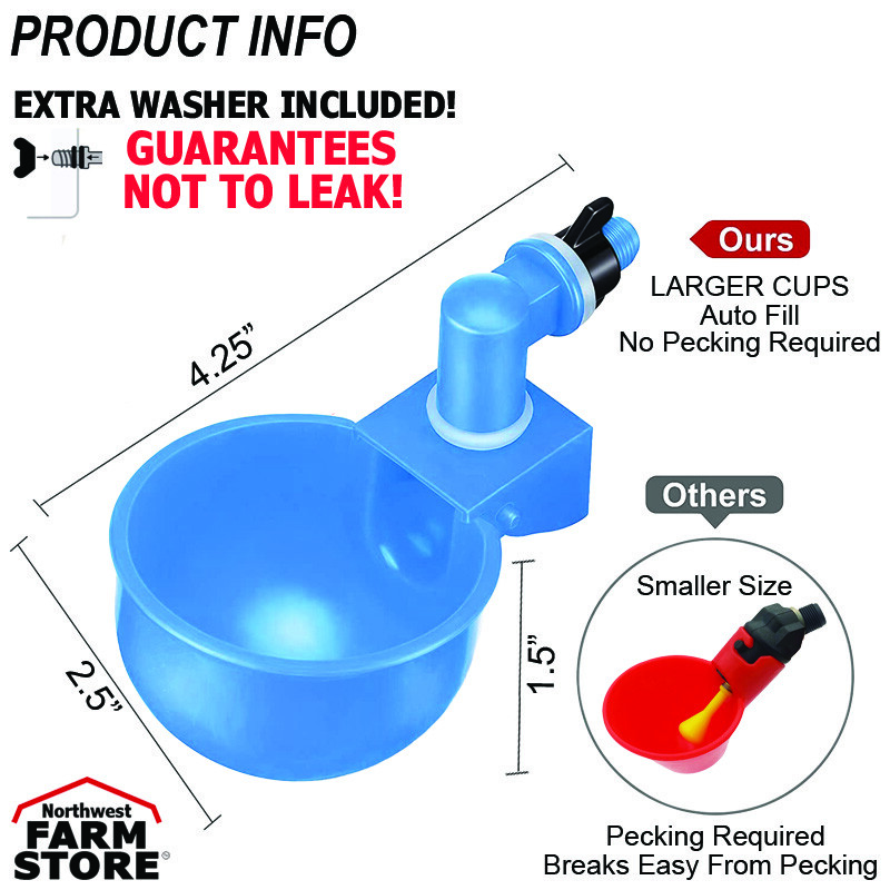 12PCS Chicken Automatic Watering Cups Drinker Waterer for Duck Quail ...