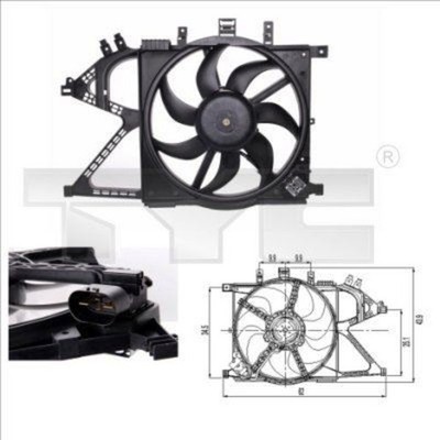 TYC Radiator Fan For OPEL Combo Tour Corsa C Tigra 1341354 | eBay