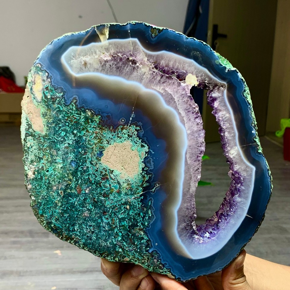 6.05LB Natural Amethyst geode quartz cluster crystal specimen Healing ...