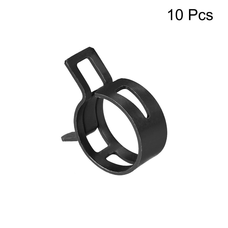 10Pcs Steel Band Clamp 24mm Hose Tube Spring Clips Clamp Black ...