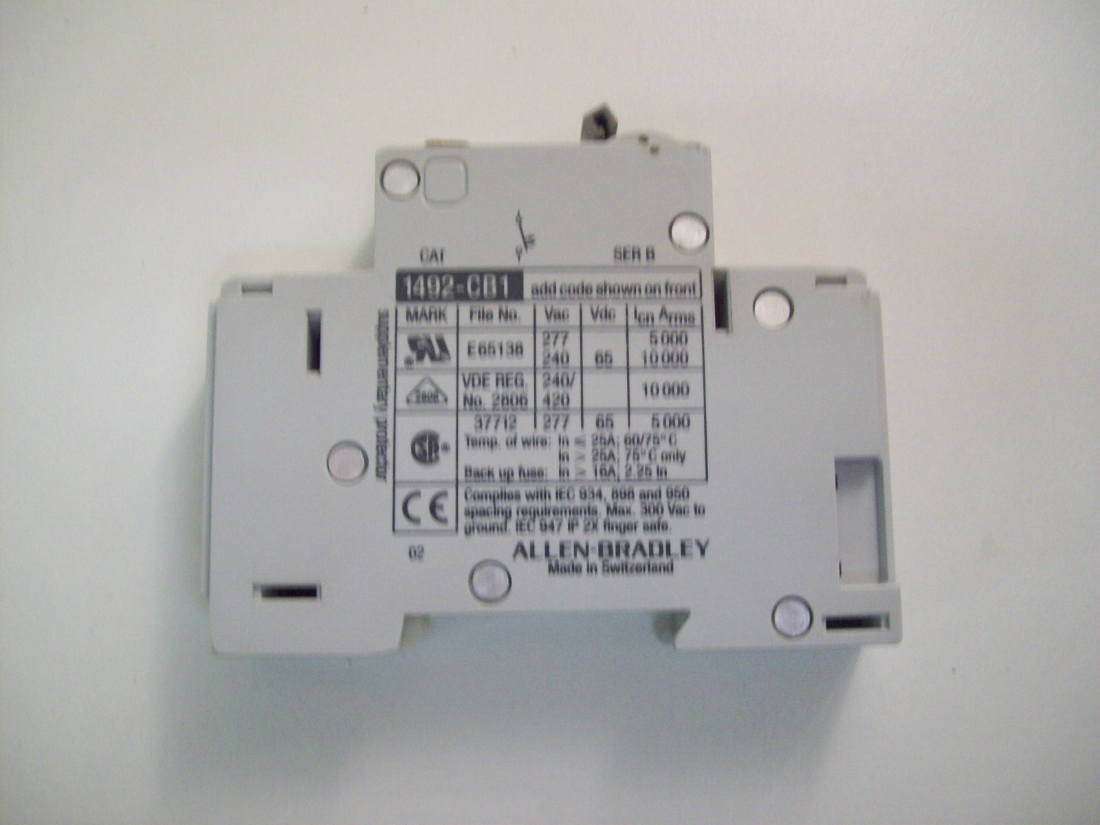 ALLEN BRADLEY 1492-CB1 SERIES B G005 5A CIRCUIT BREAKER - FREE SHIPPING ...