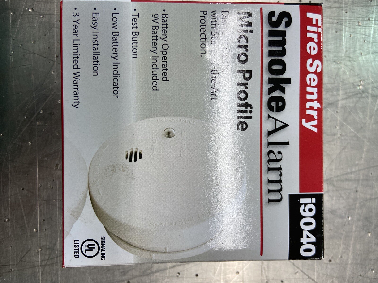 KIDDE FIRE SENTRY i9040 MICRO PROFILE IONIZATION SMOKE DETECTOR ALARM ...