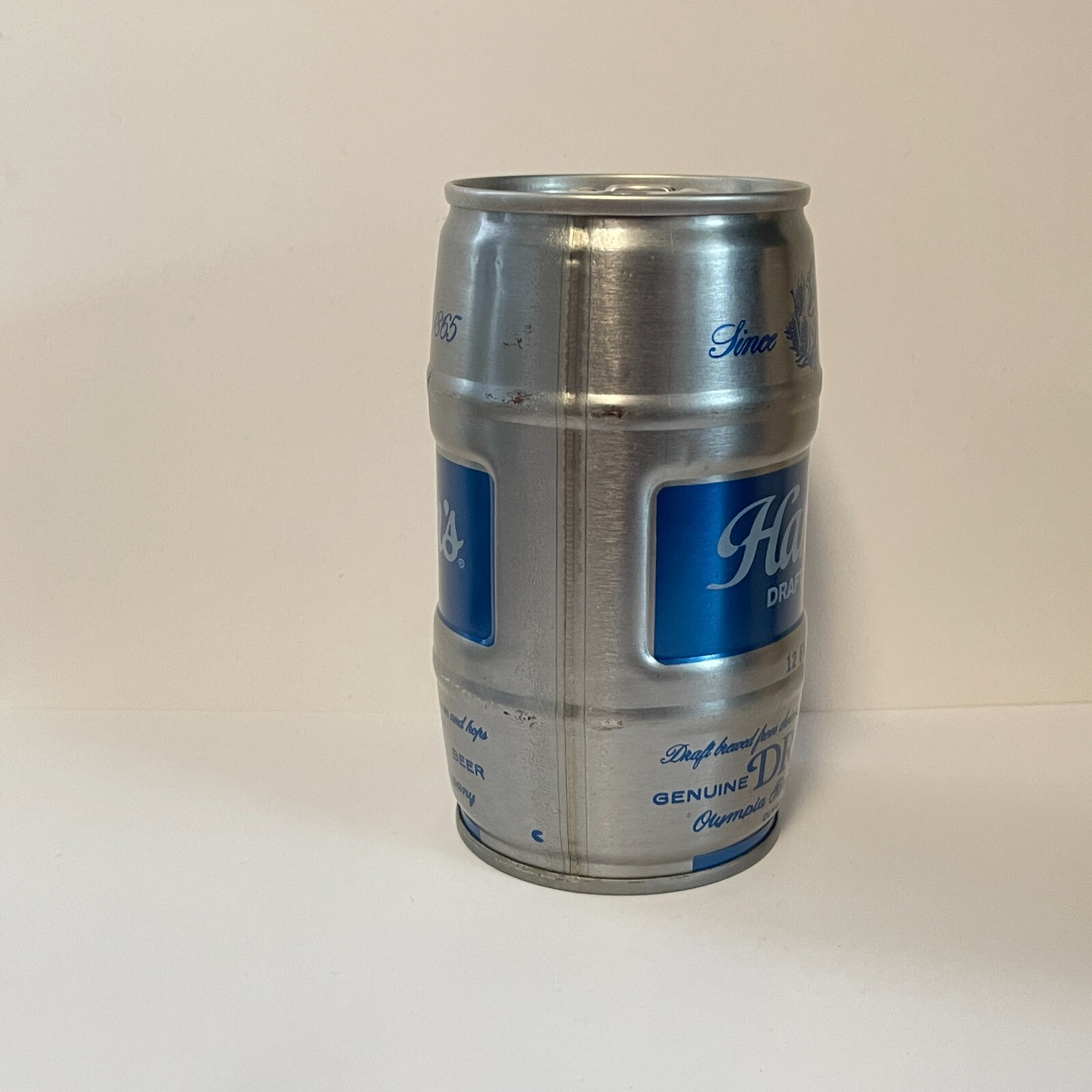 HAMMS DRAFT BEER KEG BARREL Pull Tab Top top can ALL ORIGINAL Bottom ...