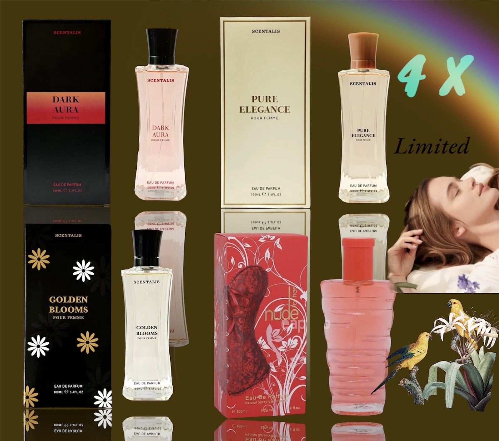 4 x 100ml woman’s perfume Eau De Perfume Spray Gift Pack Women ...