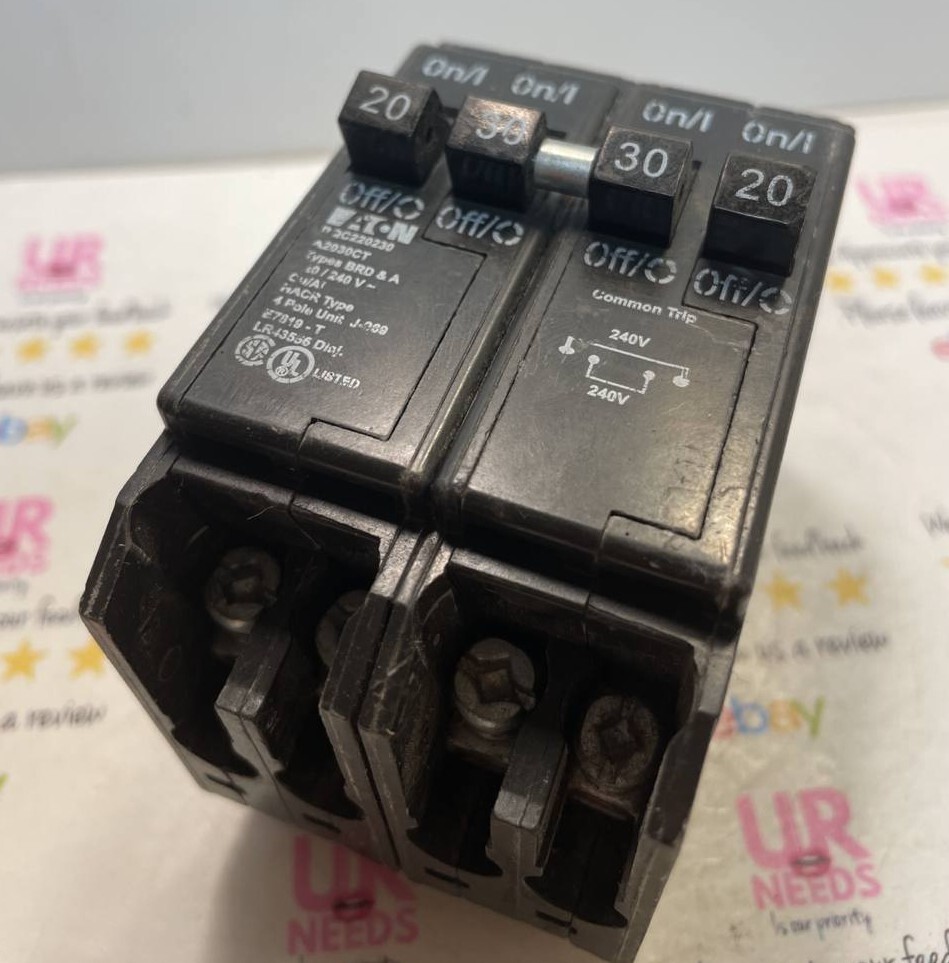 Eaton 2 Pole 20 And 30 Amp Quad Circuit Breaker BQ 220230 Used 120/240V ...