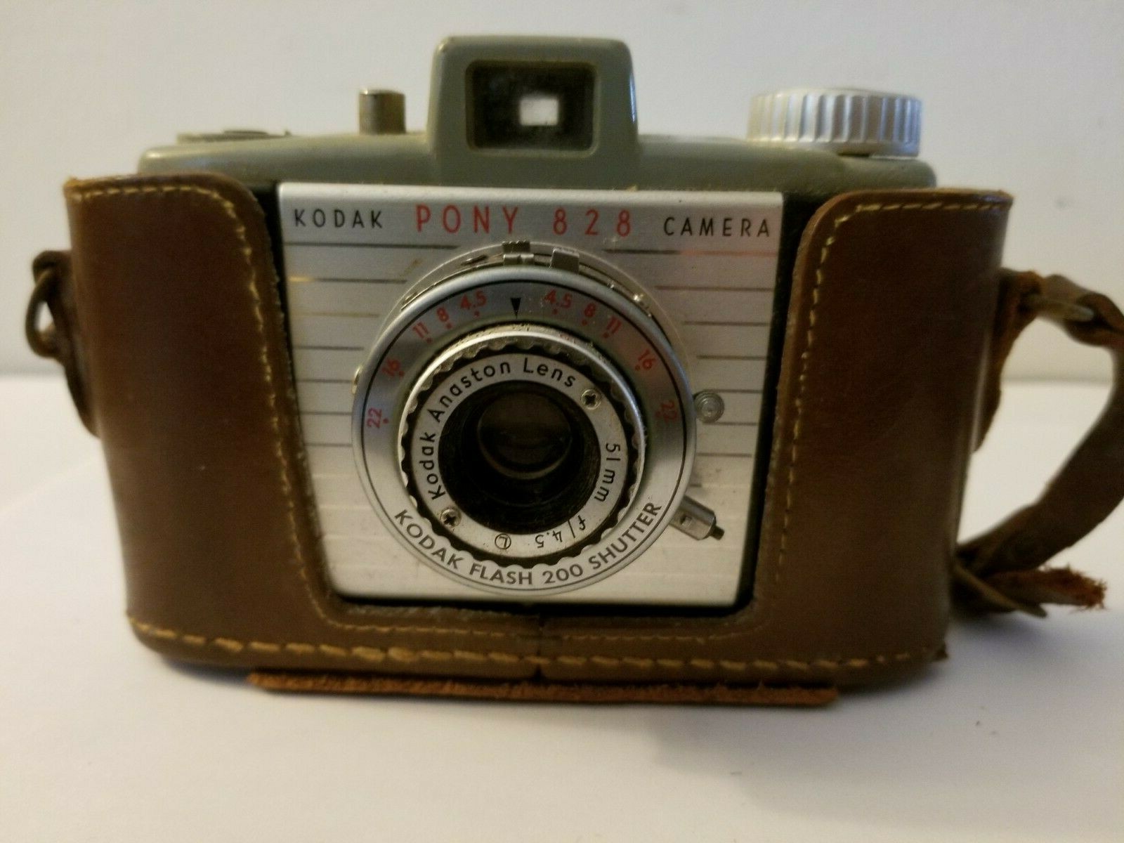 Kodak Pony 828 Film Camera with Brown Leather Case. 51mm f/4.5 - f/22 ...