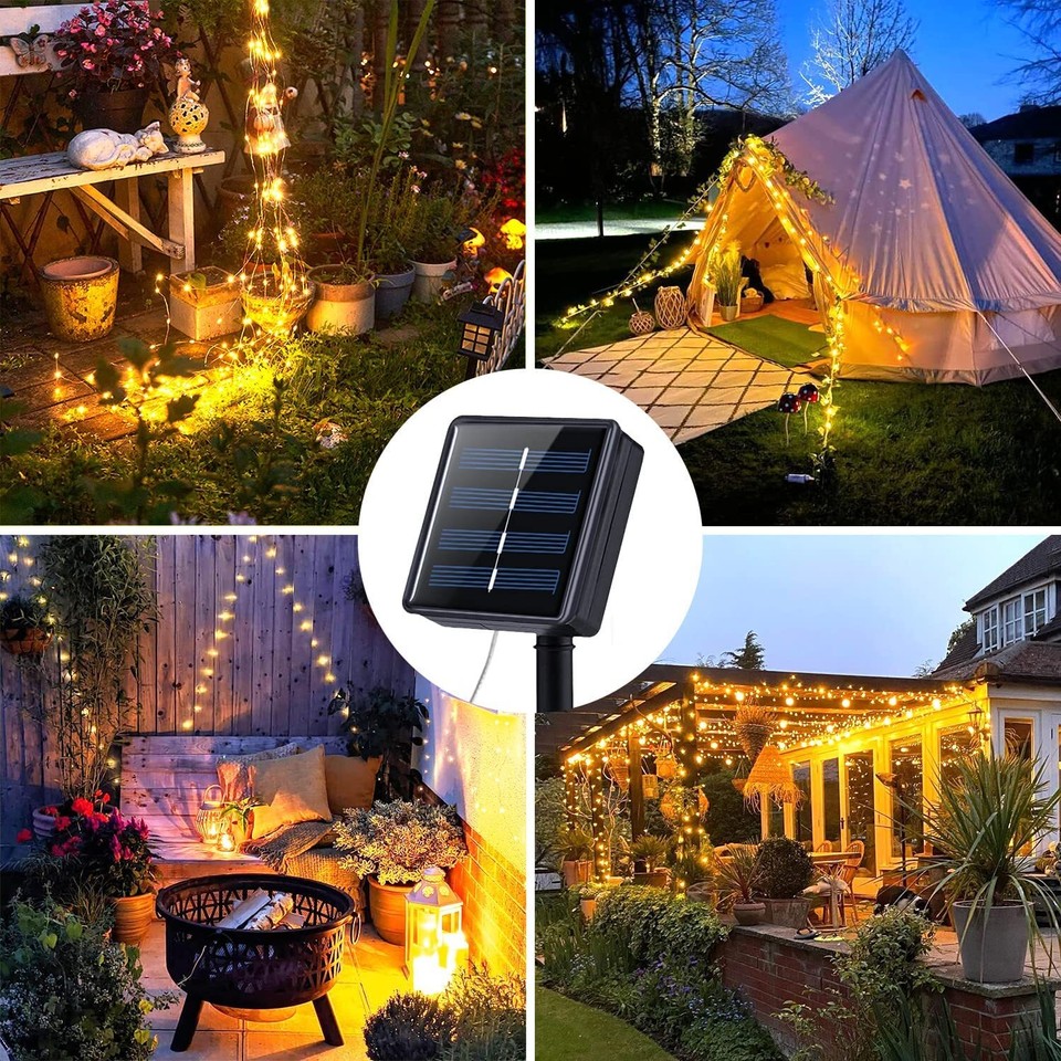 Solar String Lights Waterproof Copper Wire Fairy Outdoor Garden Party ...
