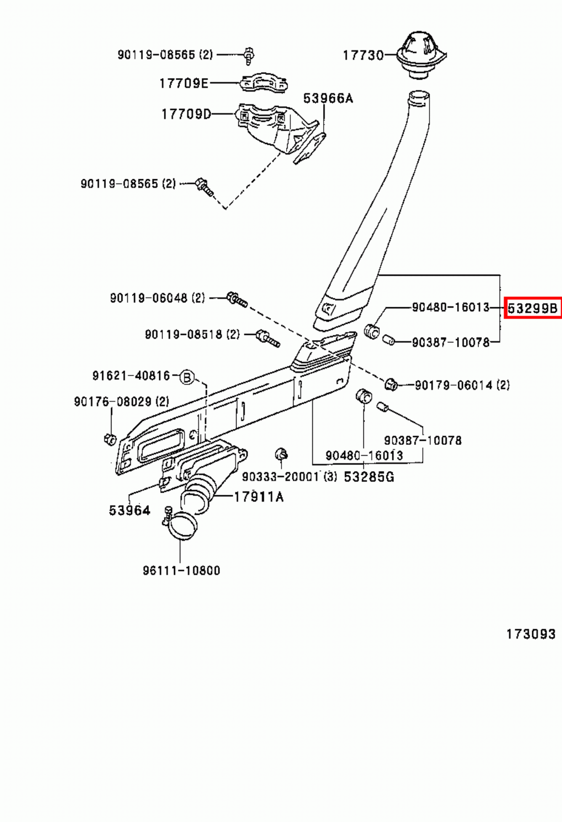 Genuine Toyota LandCruiser HZJ70 HDJ79 Upper Air Cleaner Duct Snorkel ...