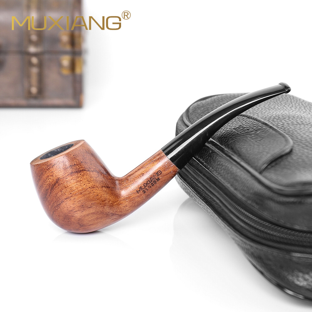 Handmade Rosewood Tobacco Pipe Bent Stem Smoking Pipe Rack Tamper Brush ...