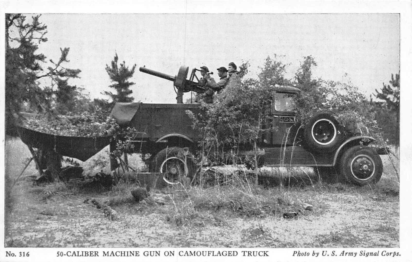 WWII 50 Caliber Machine Gun On Camouflaged Truck Camp Davis,NC 1940's ...