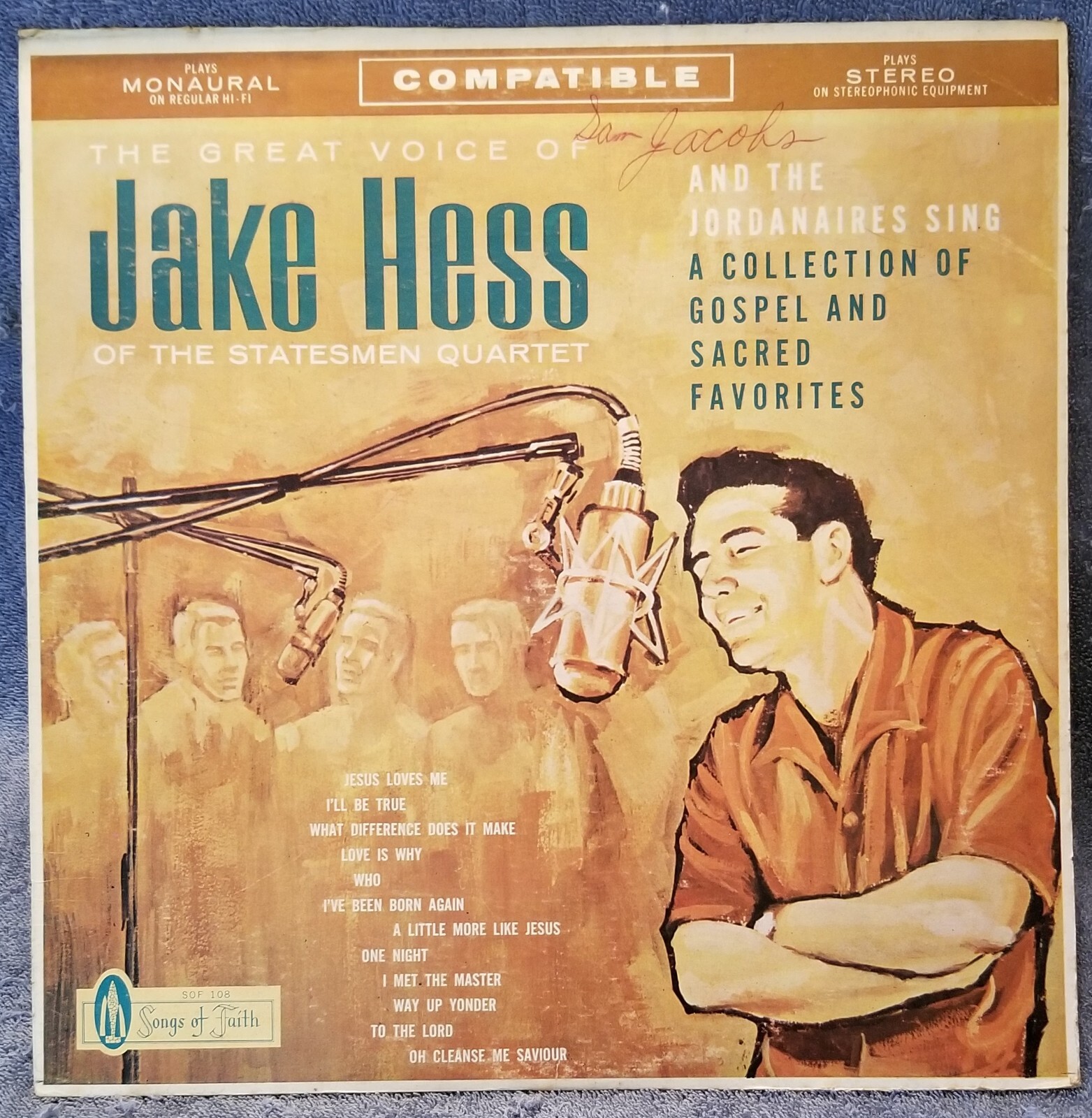 Jake Hess JORDANAIRES Great Voice LP Songs Of Faith #SOF108 BUY 2, GET ...