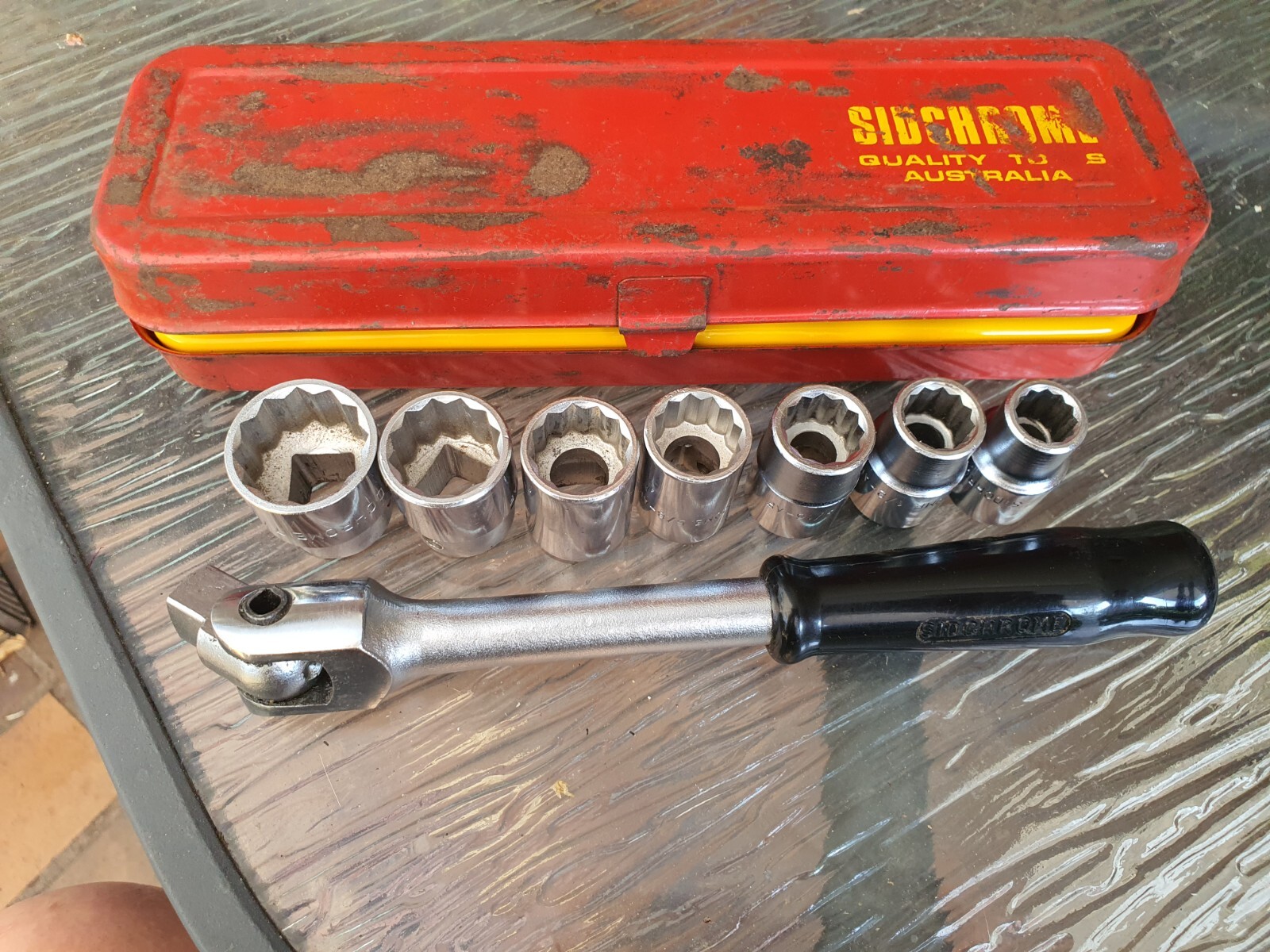 🔥Sidchrome💥vintage🔥8 Piece socket set Virtually Unused 🔥Please Inspect ...