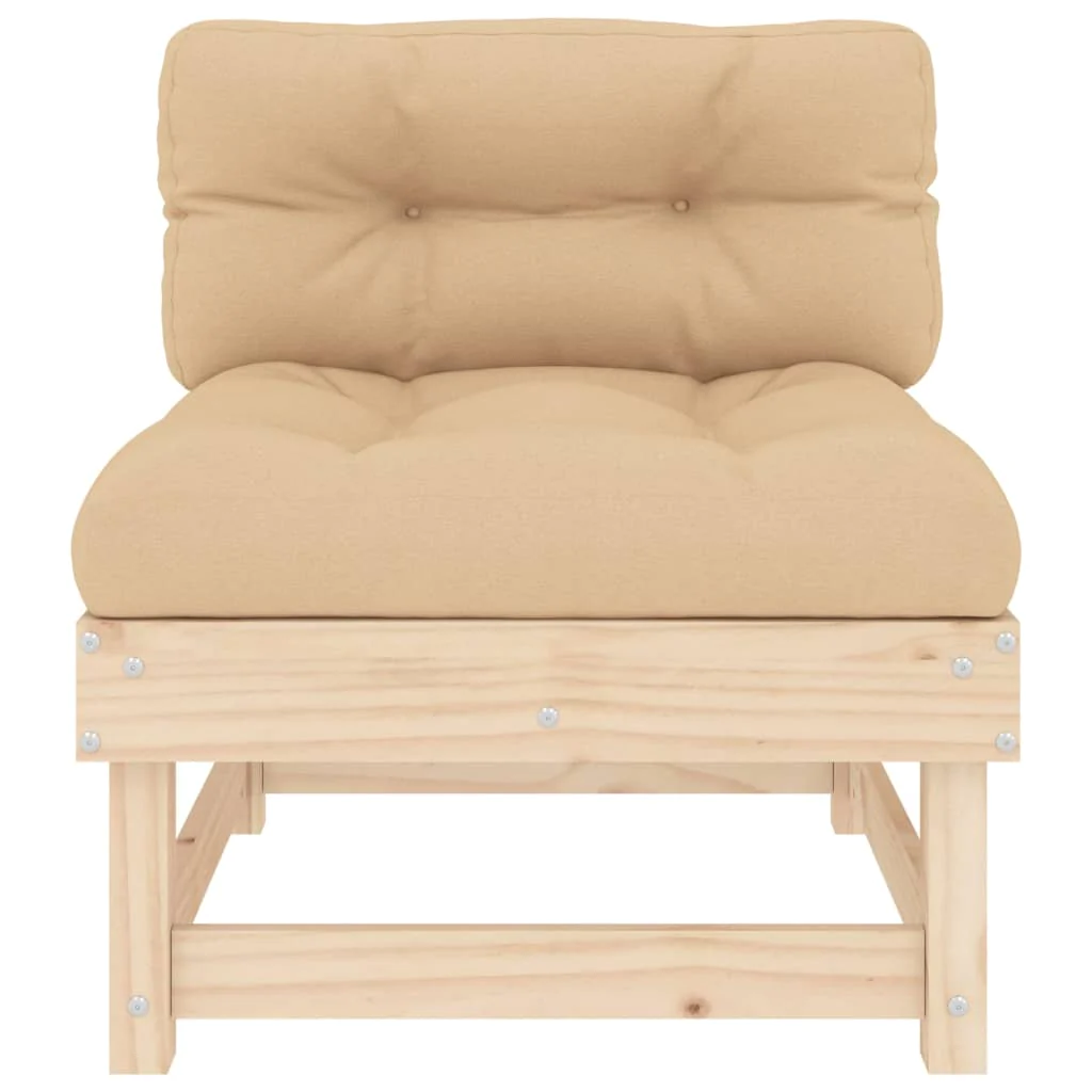 vidaXL Middle Sofa with Cushions Solid Wood Pine | eBay Australia