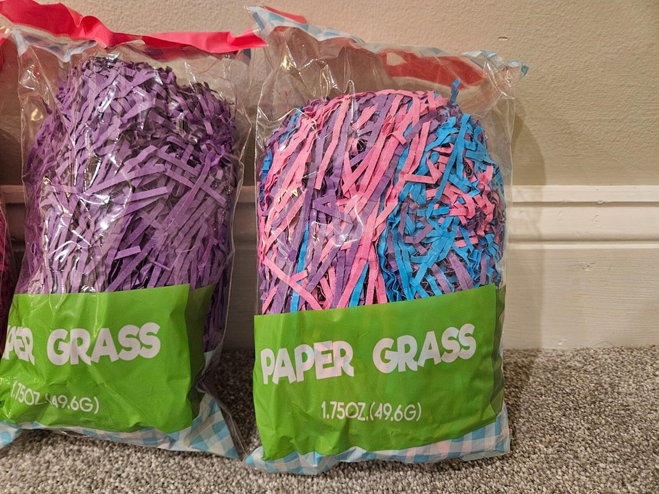 Easter paper grass 5 pack 1.75oz green blue pink purple decorative ...
