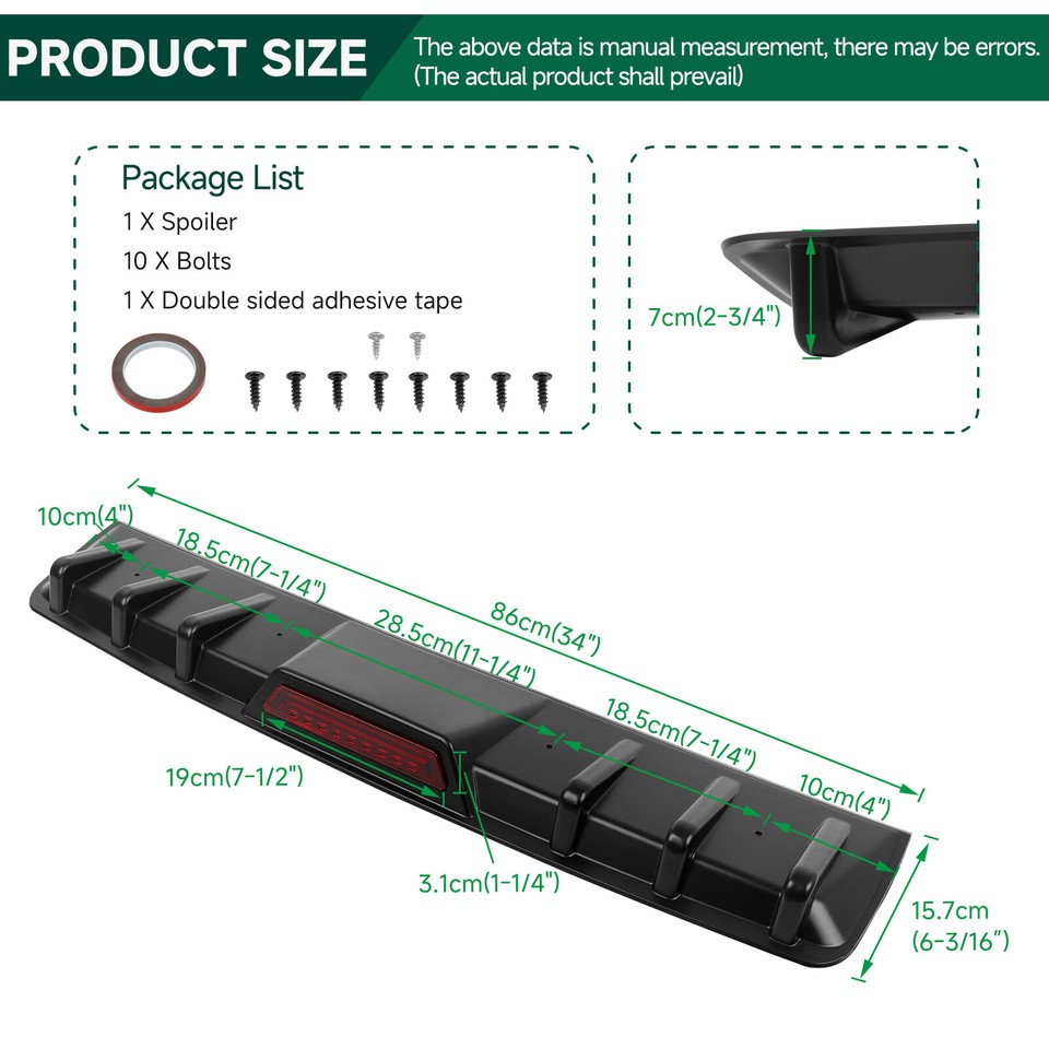 2004-2008 Acura TL For Rear Bumper Diffuser 6 Fins Splitter Lip Spoiler ...