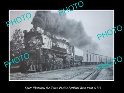 POSTCARD SIZE PHOTO SPEER WYOMING THE UNION PACIFIC PORTLAND ROSE TRAIN ...