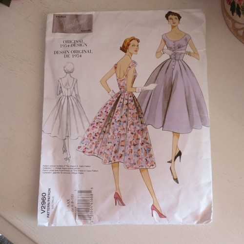 Sewing pattern ladies dress modern vintage vogue 2960 size 4-10 cut at ...