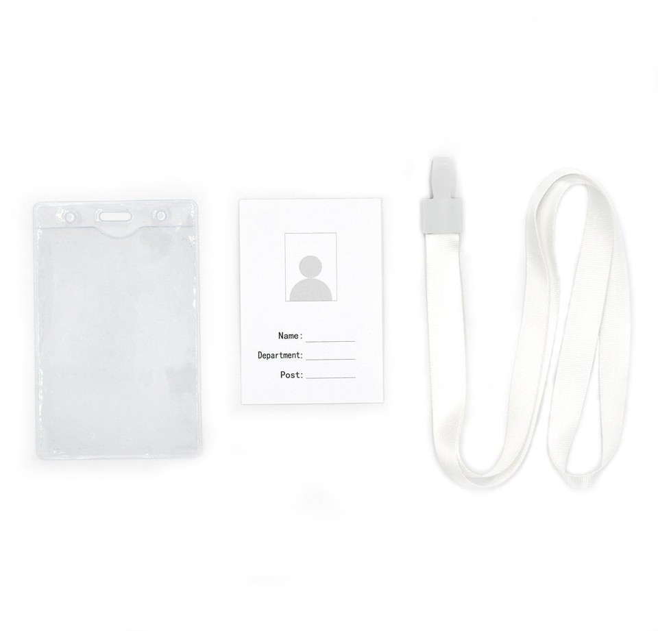 10PCs 2-Sided Hard Plastic ID Card Badge Holder Name Tag Cover With ...