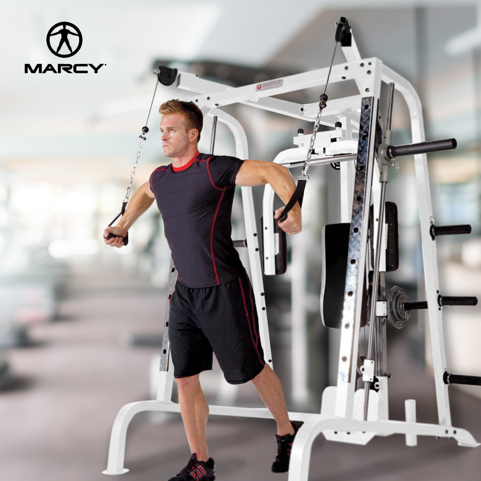 Marcy MD5139 Diamond Smith Cage Total Body Workout Machine - White for ...