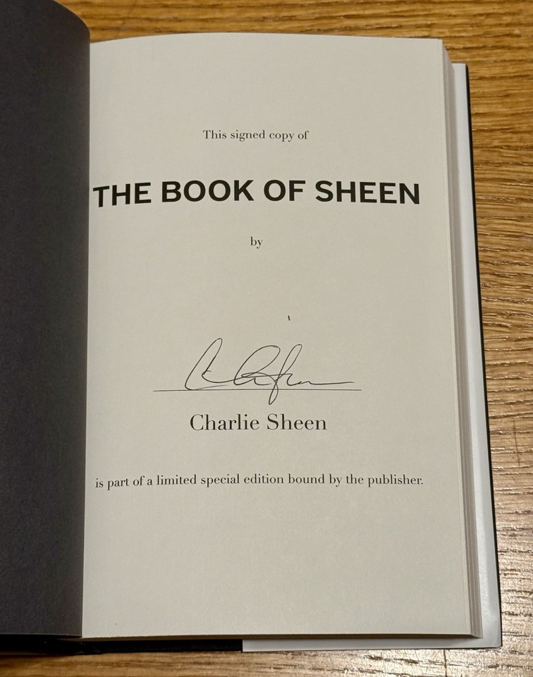 SIGNED Charlie Sheen The Book Of Sheen AUTOGRAPH Hardcover 1st Edition NEW 2025 | eBay