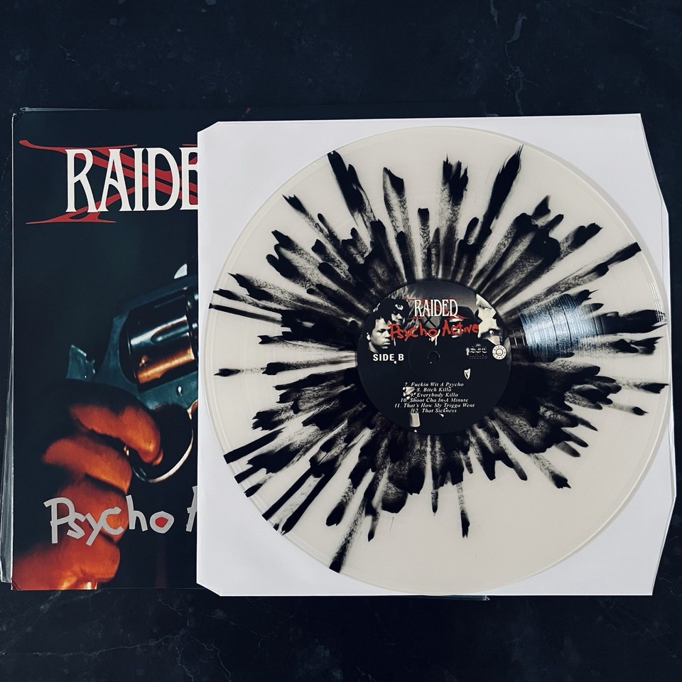 X-RAIDED PSYCHO ACTIVE Vinyl LP Black And White Splatter SIC Gangsta ...